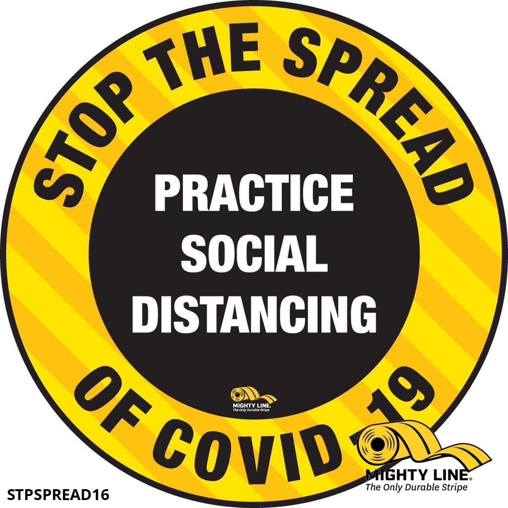 Stop The Spread Floor Sign - COVID-19 Floor Marking - Heavy Duty Sign ...
