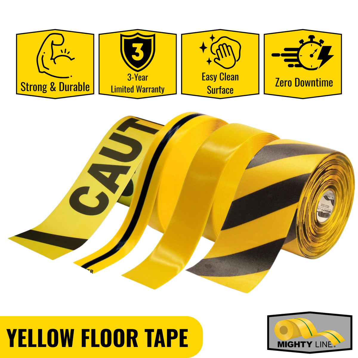 Yellow Tape | Mighty Line Floor Tape – Tagged "Caution yellow and black ...