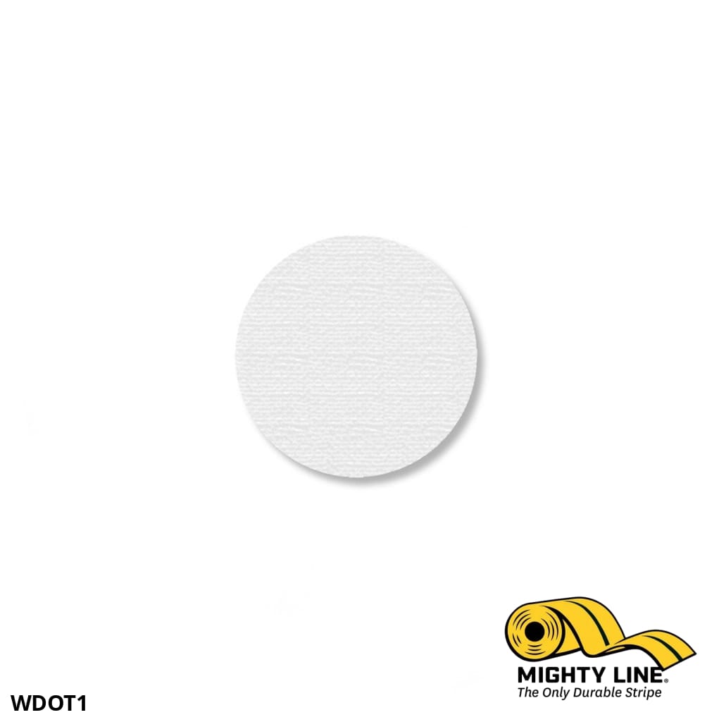 1-Inch Solid White Dot | Floor Marking Tape Dots – Mighty Line Floor Tape