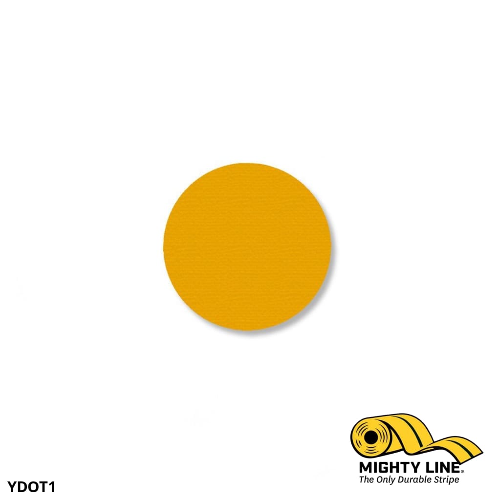 1-Inch Solid Yellow Dot | Floor Marking Tape Dots – Mighty Line Floor Tape