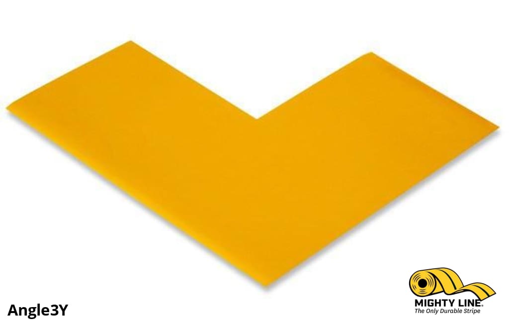 3" Wide Solid YELLOW Angle - Pack of 100 - Floor Tape & Floor Marking ...