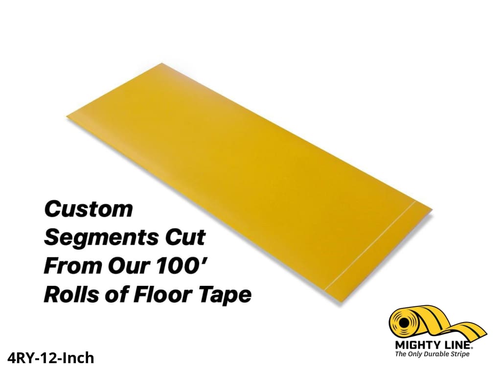 4-Inch-Wide Yellow Tape Segments | Mighty Line Tape – Mighty Line Floor ...