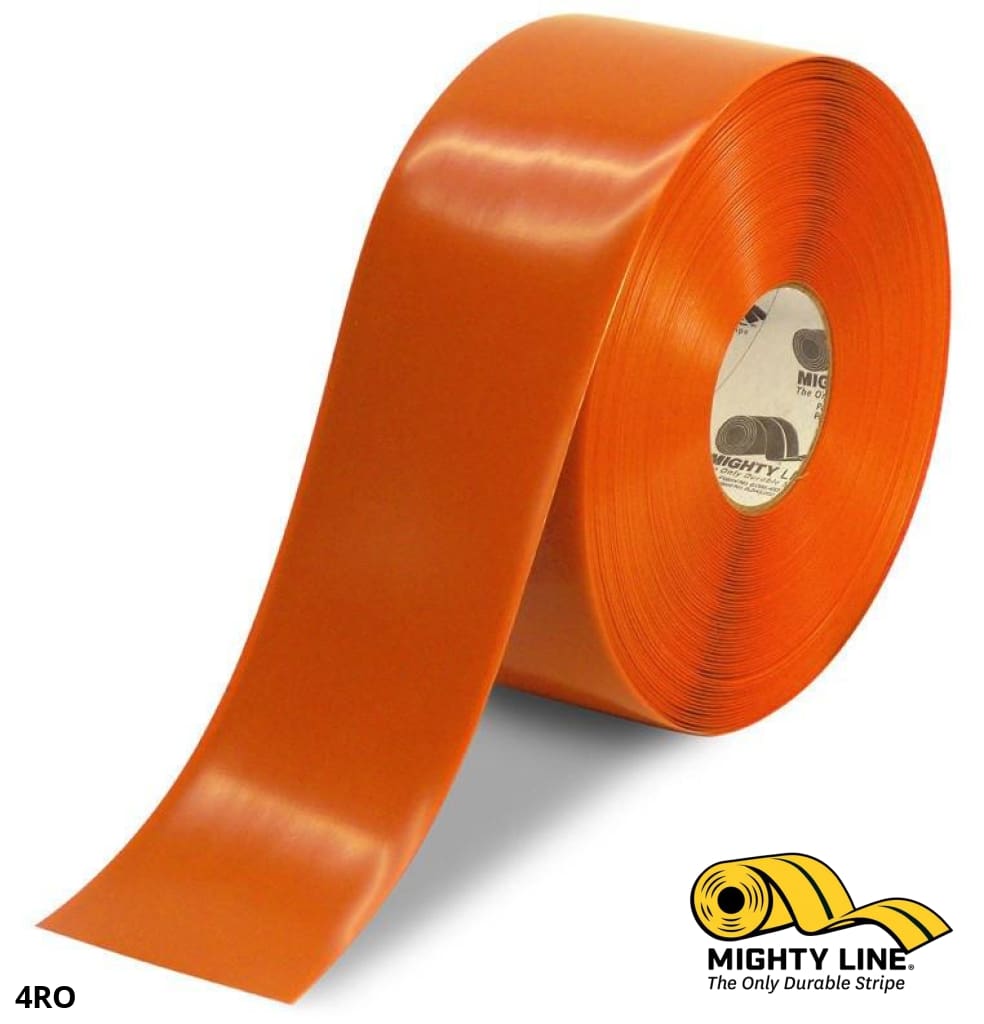 4" ORANGE Solid Color Tape - 100' Roll - Safety Floor Tape – Mighty ...