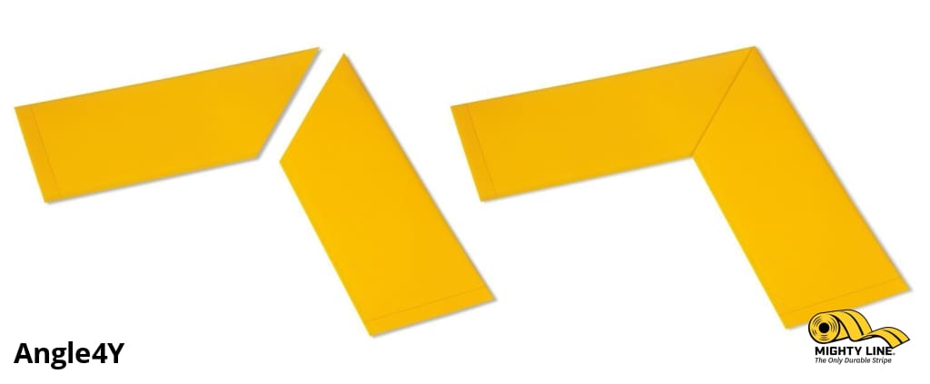 4" Wide Solid YELLOW 10" Long Angle - Pack of 25 – Mighty Line Floor Tape