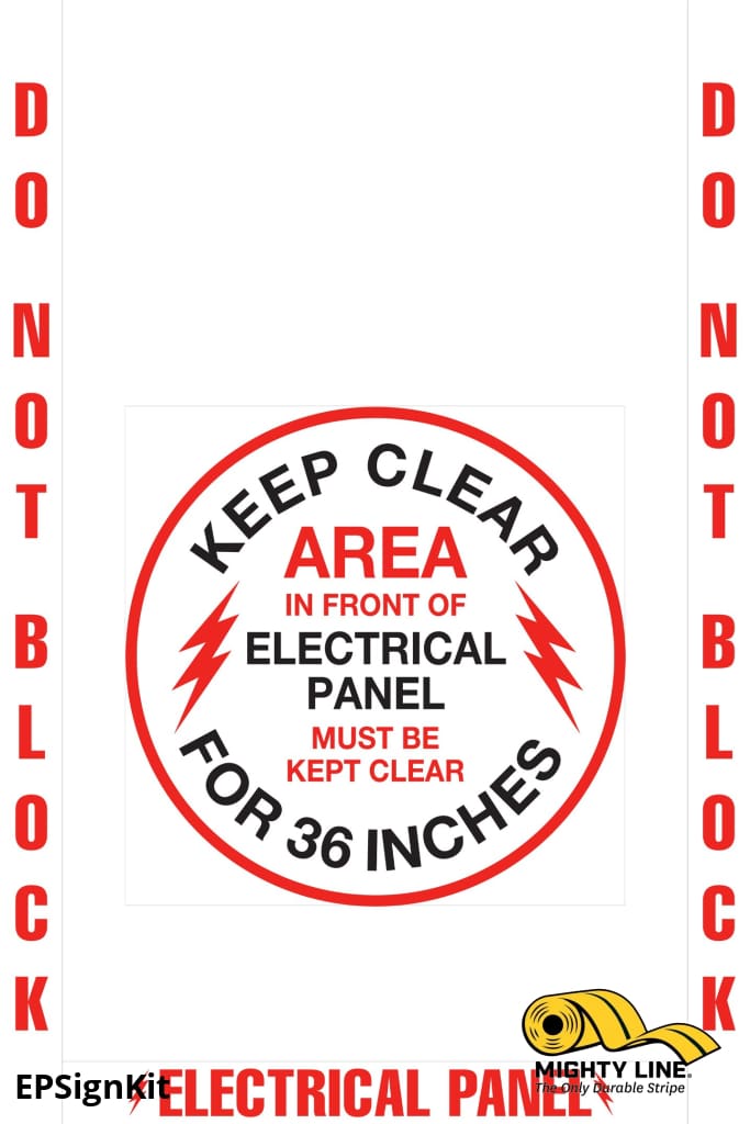 Do Not Block Electrical Panel - OSHA Floor Sign Kit - OSHA Compliance ...