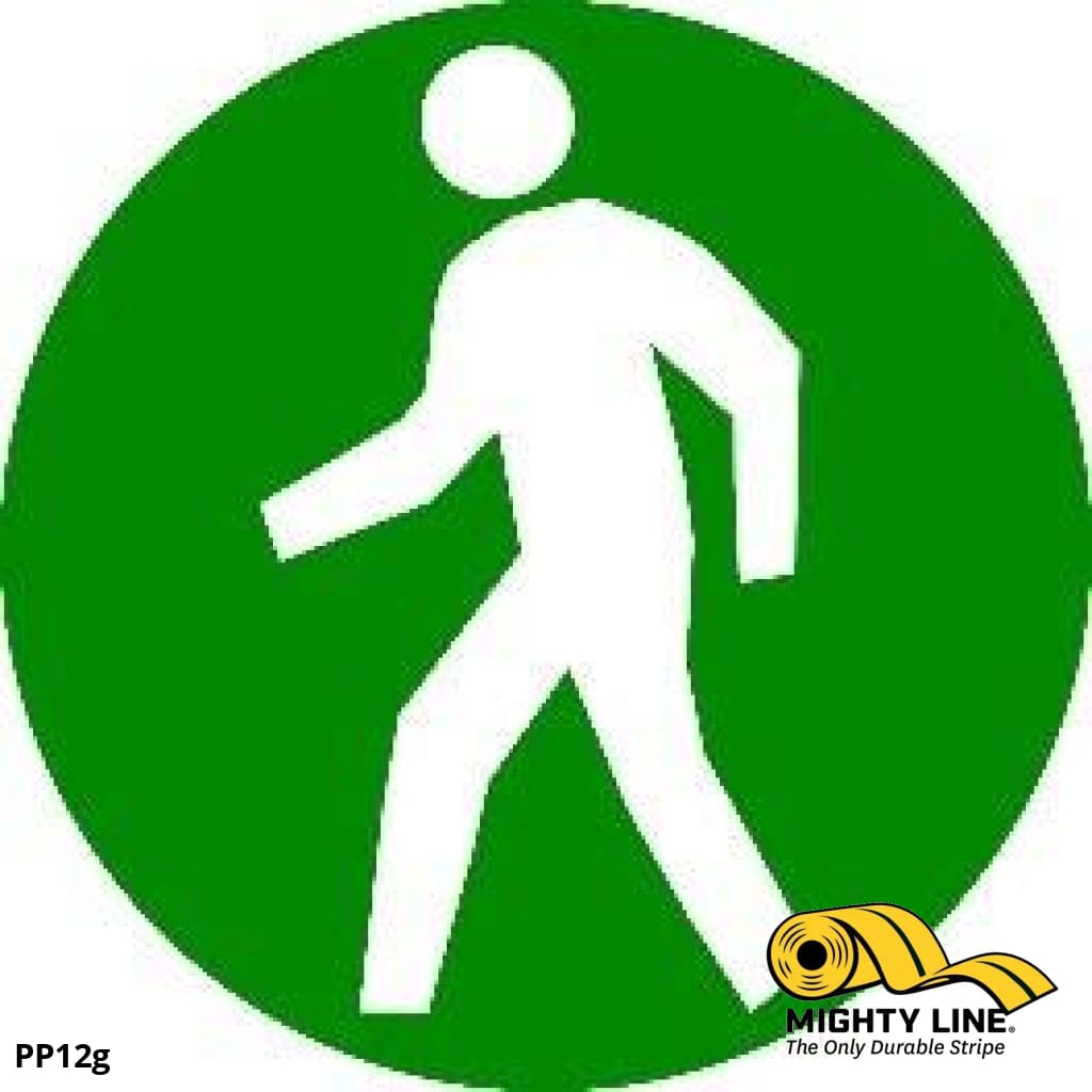 Green Pedestrian Floor Sign | Mighty Line Tape – Mighty Line Floor Tape