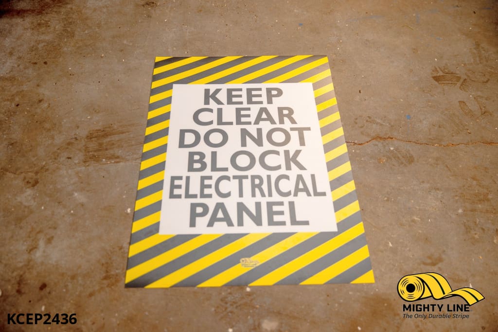 Keep Clear, Do Not Block Electrical Panel Floor Sign | Mighty Line Tape ...