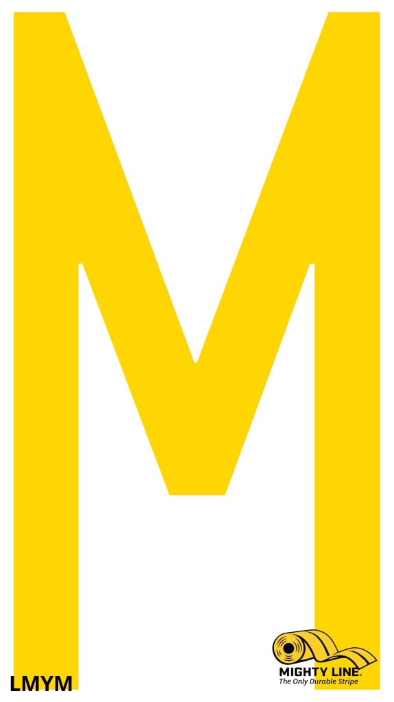 Mighty Line M Letter Floor Marker Adhesive, 4.5"x10" size, pack of 10 ...