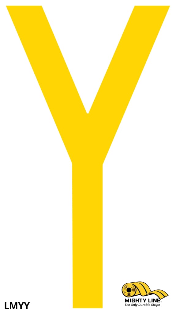 Mighty Line Y Letter Floor Marker Adhesive, 4.5"x10" size, pack of 10 ...