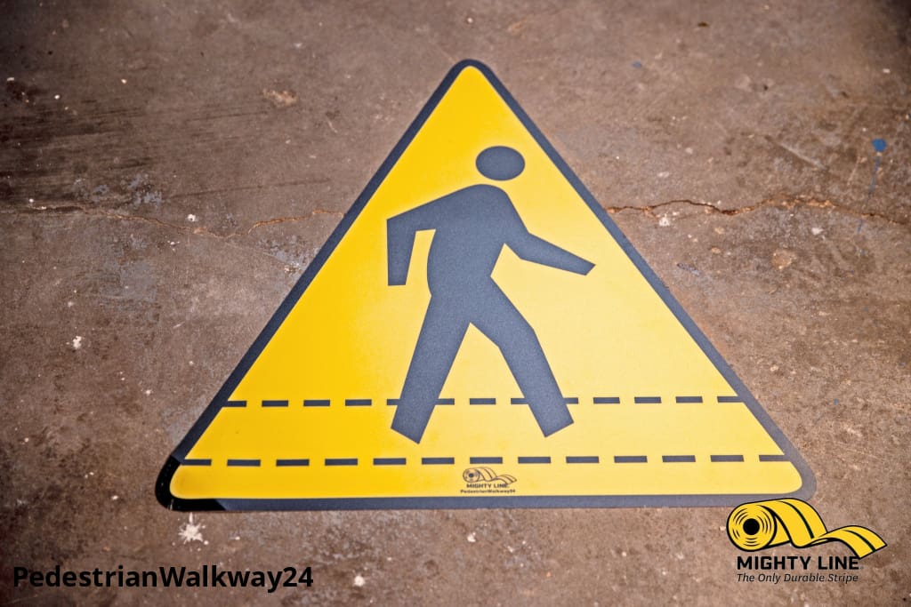 Pedestrian Walkway Floor Sign - Floor Marking Sign, 24" – Mighty Line ...