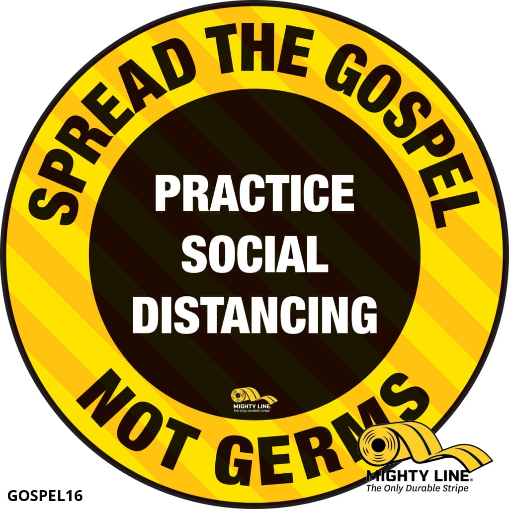 Spread Gospel Not Germs - Social Distance Floor Sign For Churches ...