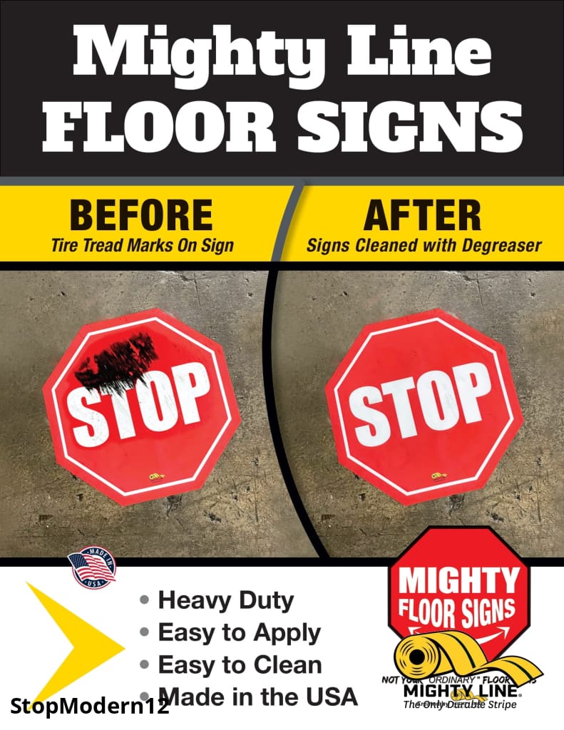Stop Sign Modern Floor Sign - Floor Marking Signs – Mighty Line Floor Tape
